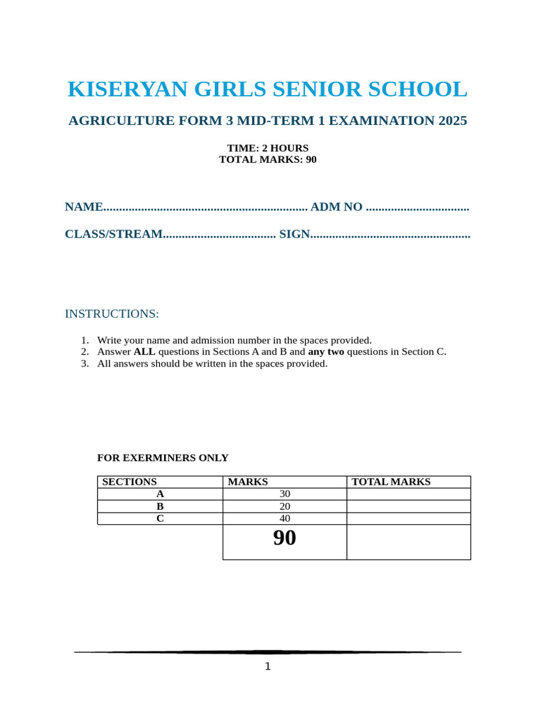 Mid Term Agric 2025 - KGH-updated | PDF | Fertilizer | Agriculture