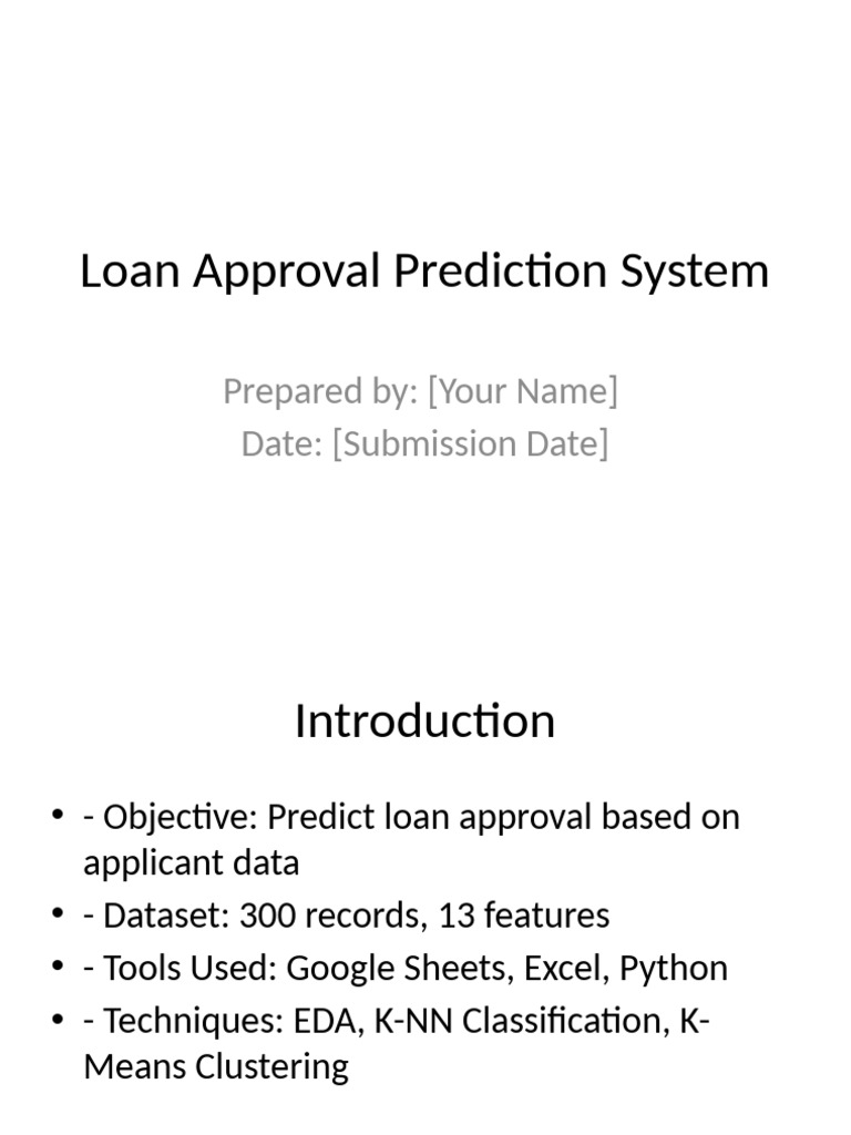 Loan Approval Prediction Presentation | PDF