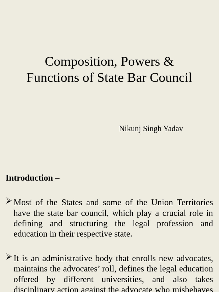 State Bar Council: Composition & Functions | PDF | Advocate | Audit
