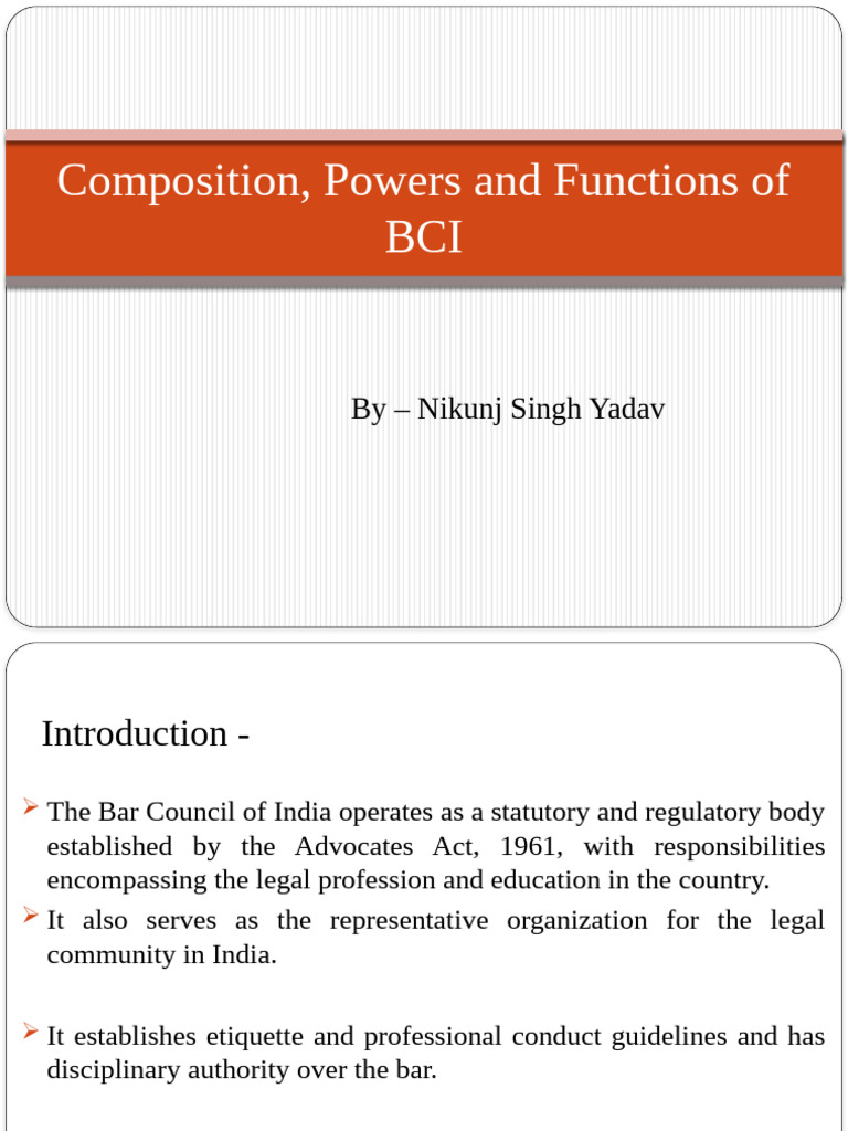 Composition, Powers and Functions of BCI | PDF | Advocate | Government