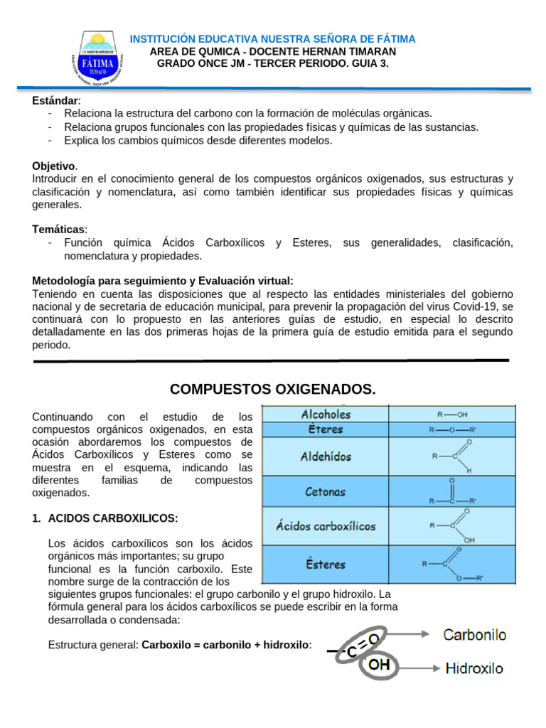 Material de Estudio - Qca - Gr11 - PG | PDF | Ácido | Ester