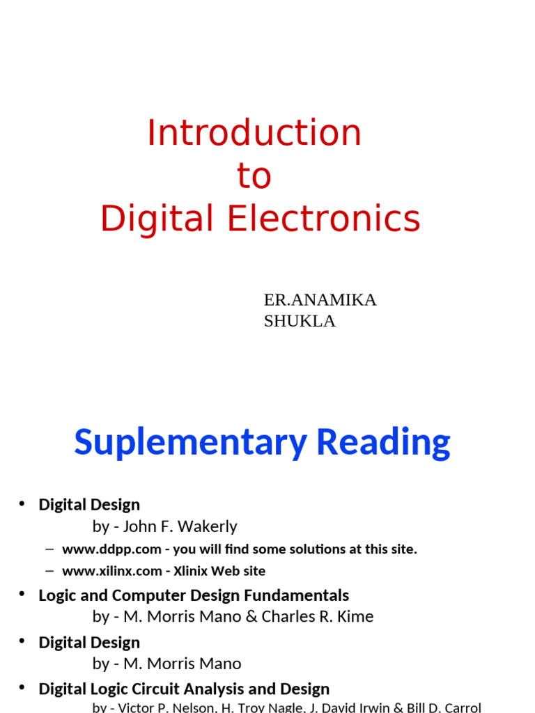 Introduction to Digital Electronics | PDF | Logic Gate | Integrated Circuit