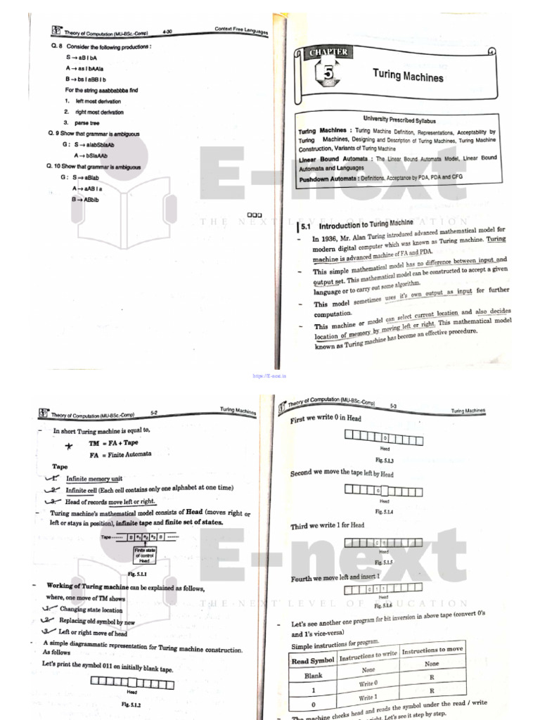 Unit-3.1 Turing Machines (E-Next - In) | PDF
