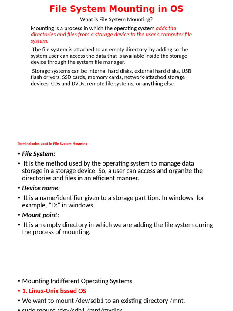 File System Mounting in OS | PDF | File System | Computer File