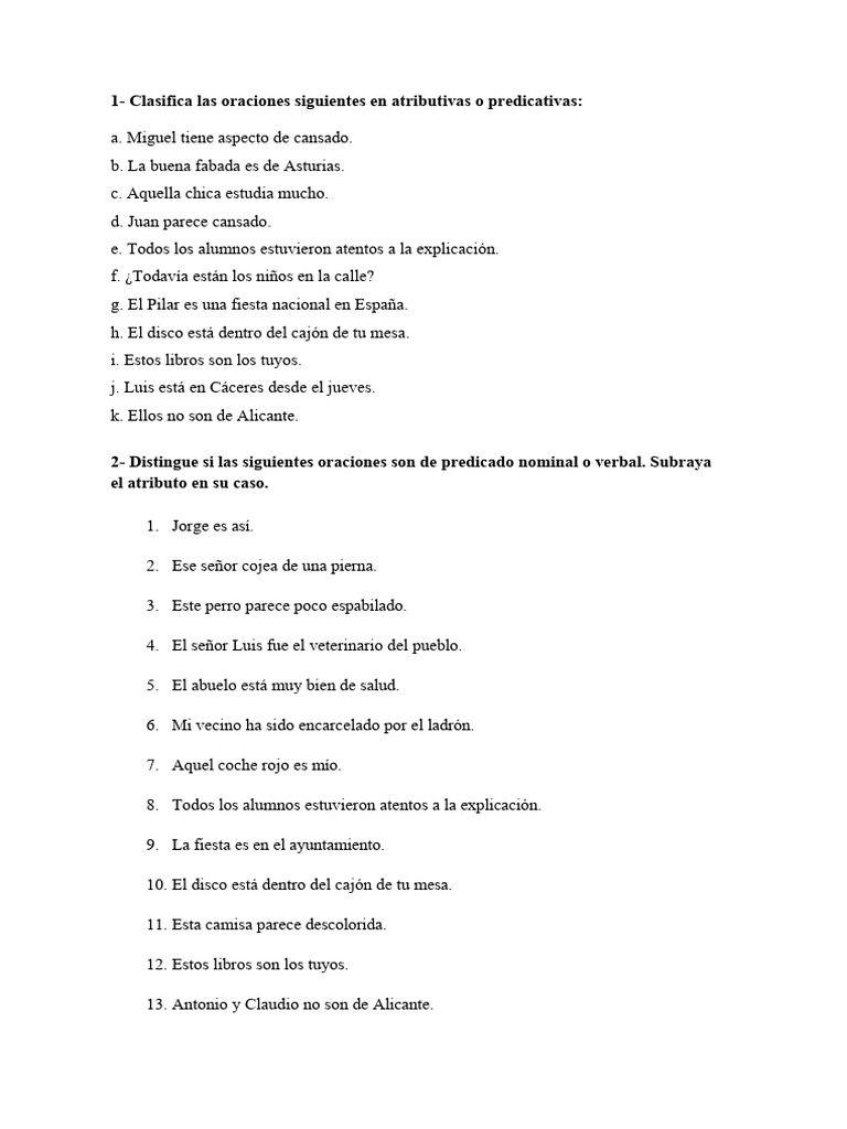 Ejercicios Atributo | PDF