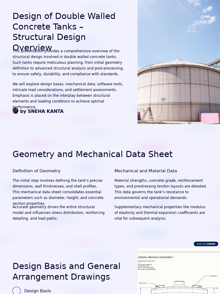 Structural Design of Double Walled Tanks | PDF | Concrete | Prestressed ...