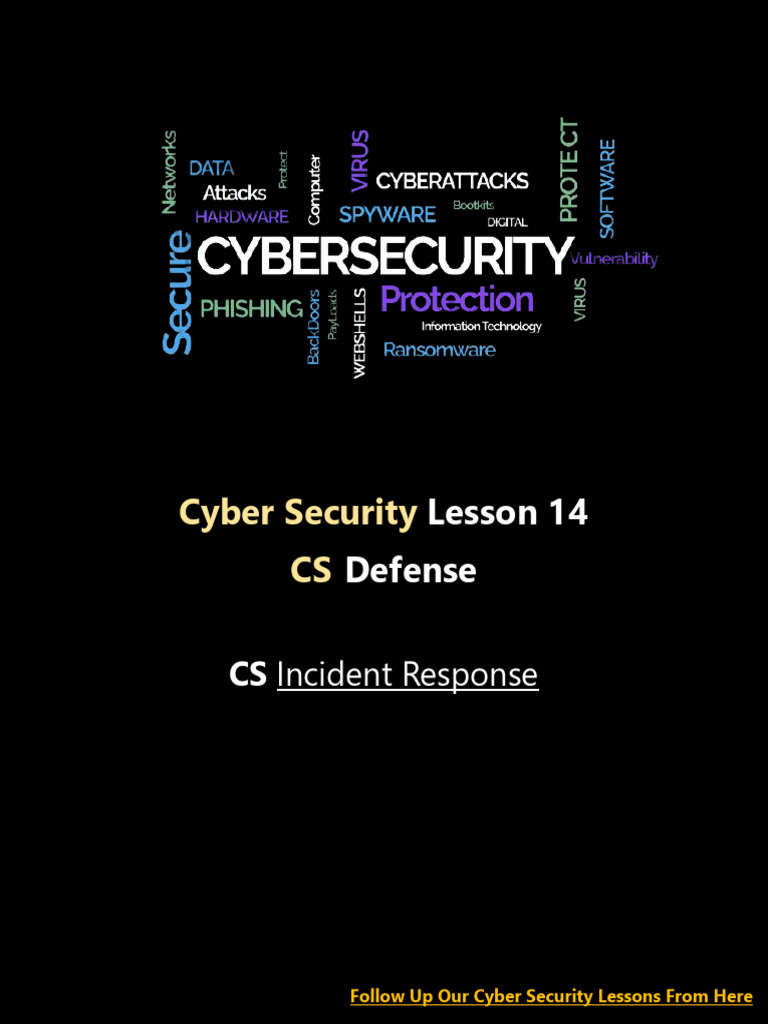 Cyber Security Lesson 14 (Cyber Security Incident Response) | PDF | Computer Security | Security