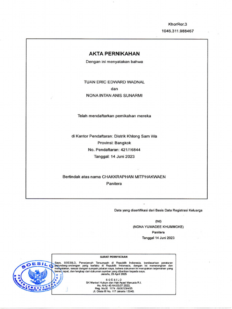 Intan Anis Sunarmi (Transl - Sworn) | PDF