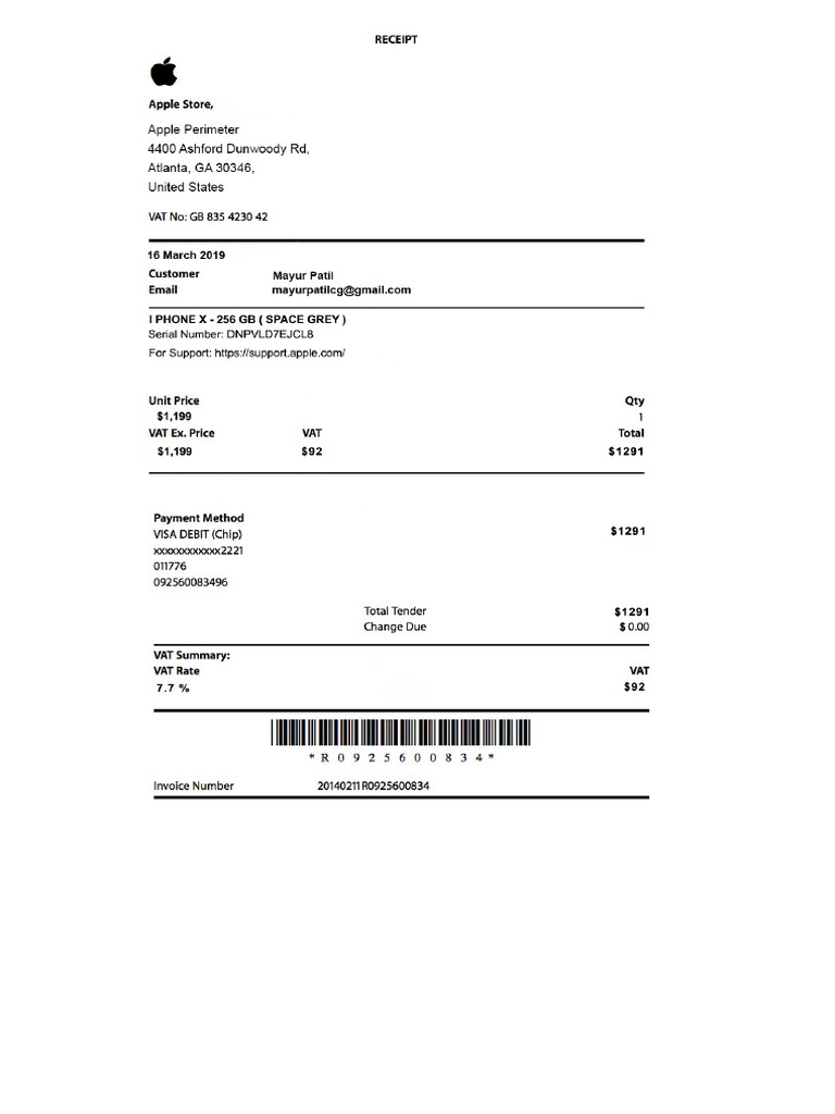 Apple Invoice Mayur Patil | PDF