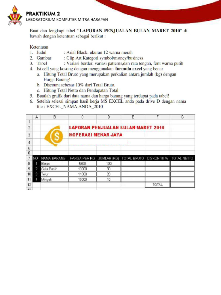 PRAKTIKUM 2 EXCEL | PDF