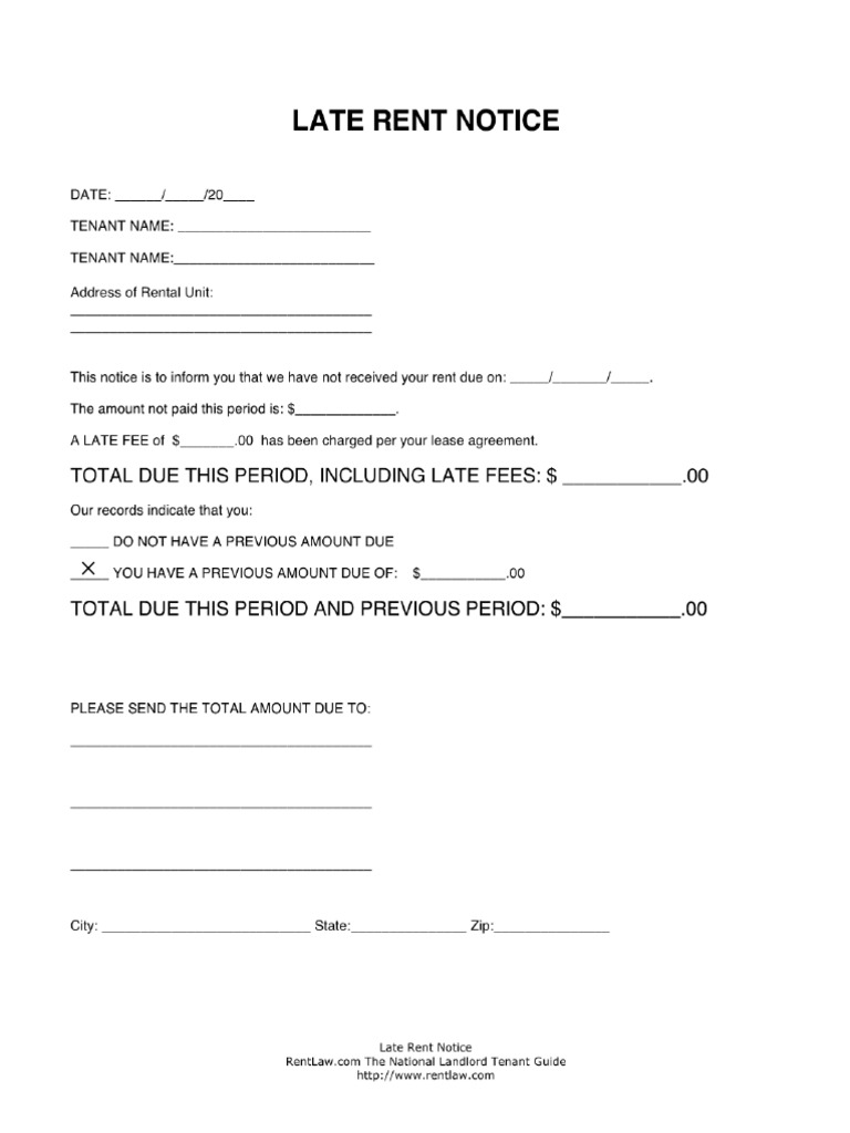 TENANT RENT NOTICE Billing | PDF