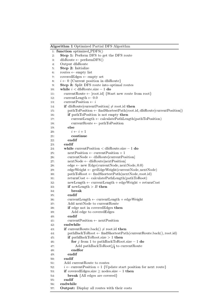 Optimized Partial DFS Algorithm | PDF