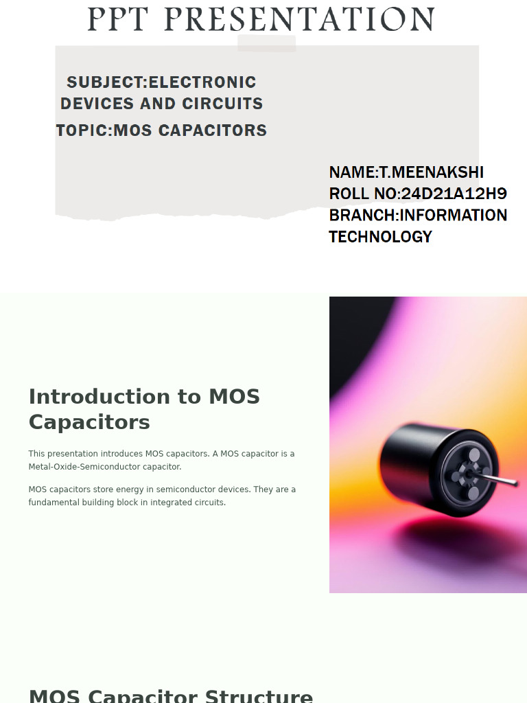 MOS vs. MIM Capacitors Explained | PDF | Mosfet | Capacitor