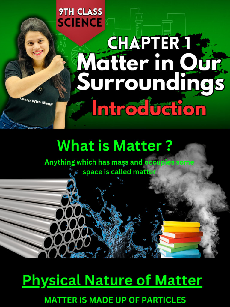 CH 1 Matter in Our Surroundings | PDF | Evaporation | Gases