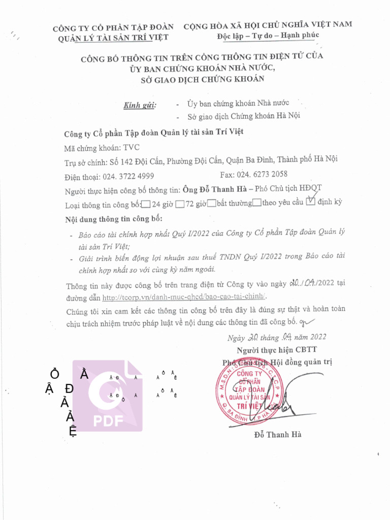 1 TVC 2022 4 25 31a428d BCTC HN q1 2022 Signed | PDF