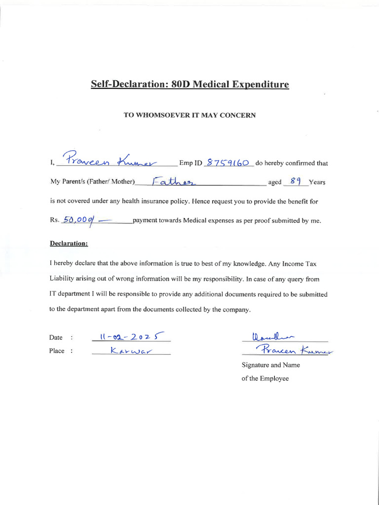 Father Medical Bill Abstract | PDF