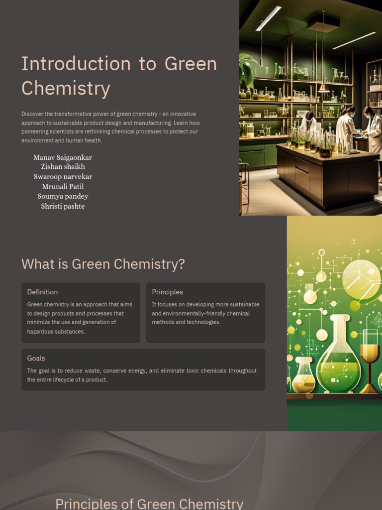 Introduction Green Chemistry ? | PDF | Chemistry | Green Chemistry