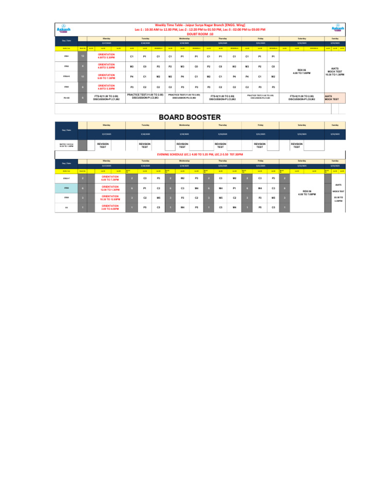 Time Tabel Engineering_17.03.2025 | PDF