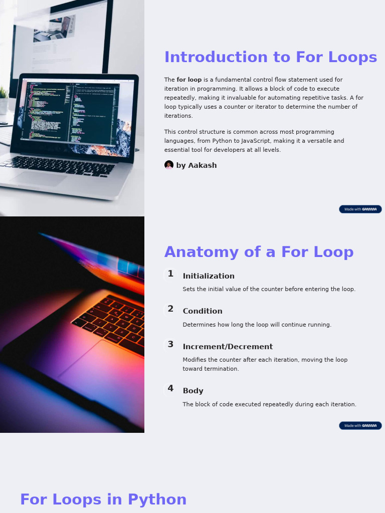 Introduction To For Loops | PDF | Control Flow | Php