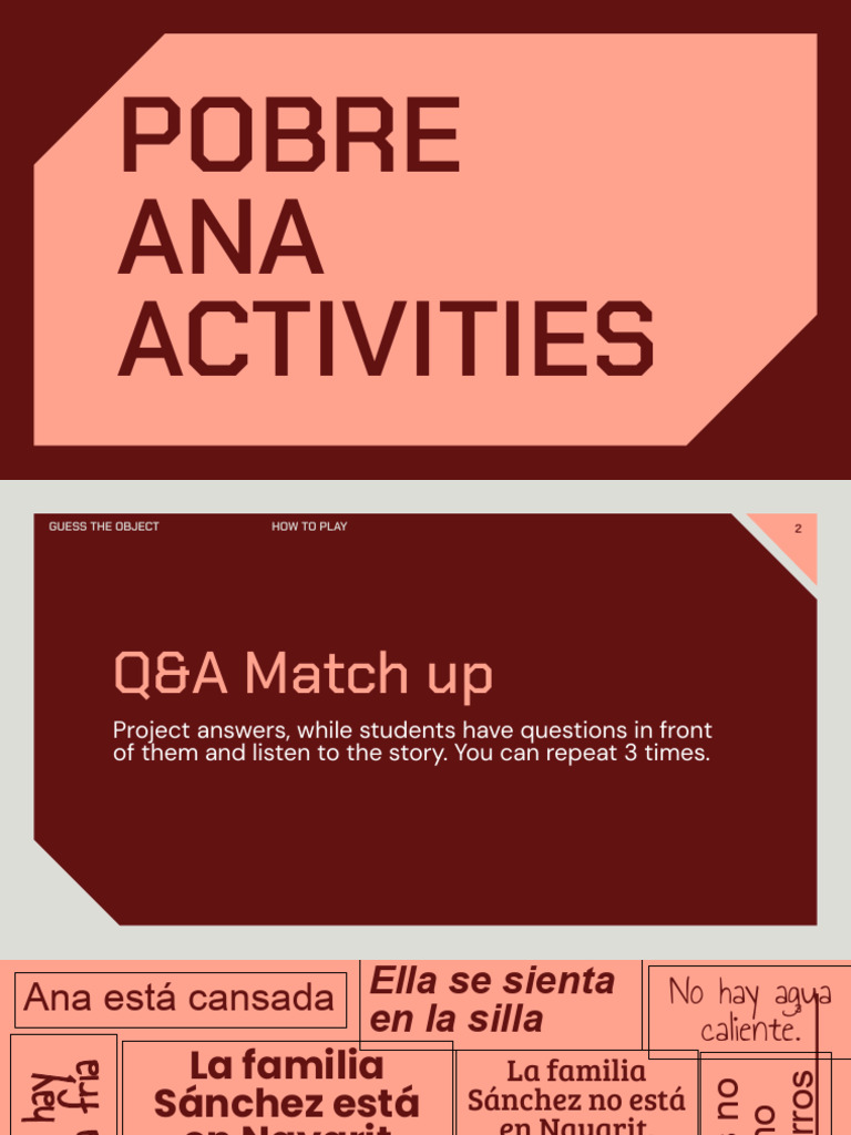 Pobre Ana Activities 2 | PDF
