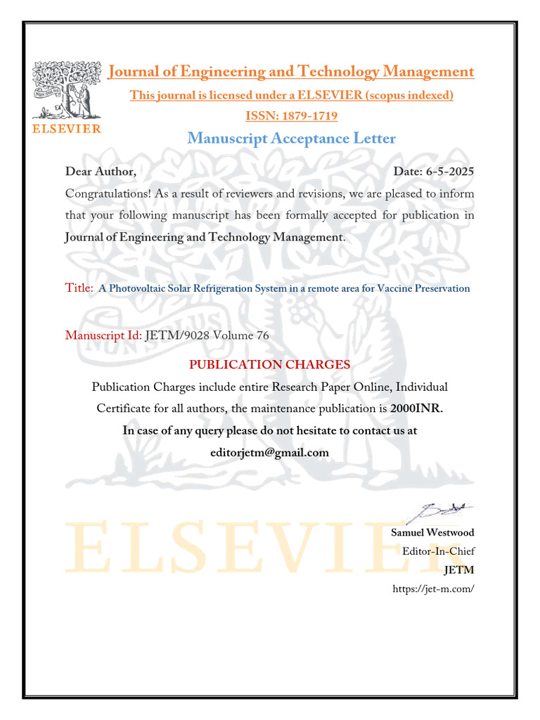 Acceptance Letter JETM-9028 | PDF