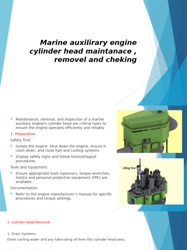 Auxiliary Engine Cylinder Head Maintenance | PDF | Valve | Leak