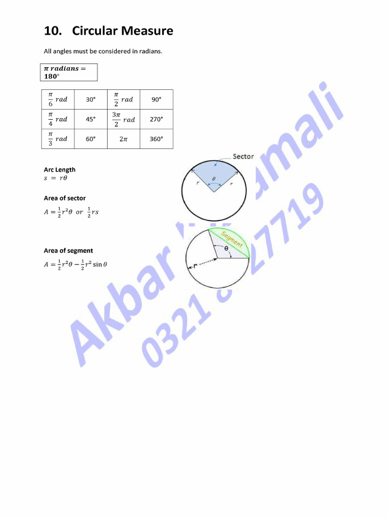Circular Measure | PDF