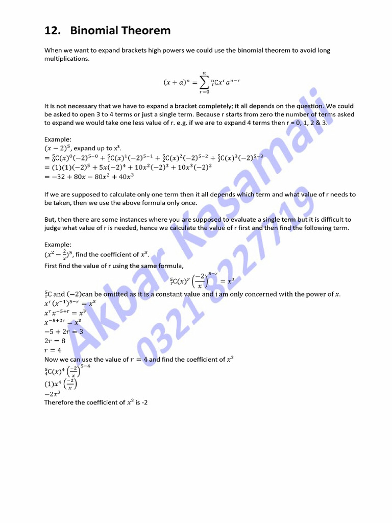 Binomial Theorem | PDF