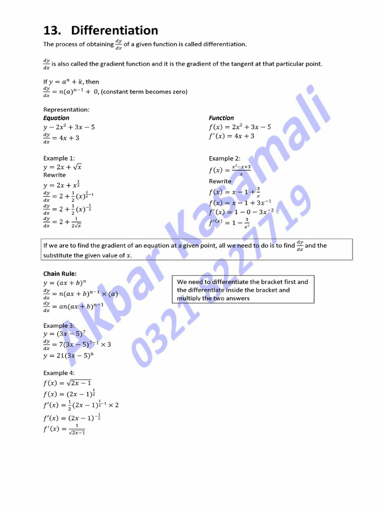 Differentiation | PDF