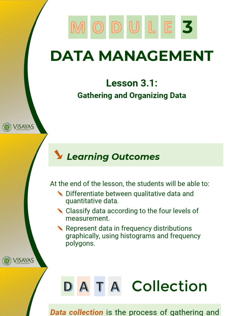 Lesson 3.1 Gathering and Organizing Data | PDF | Level Of Measurement | Histogram