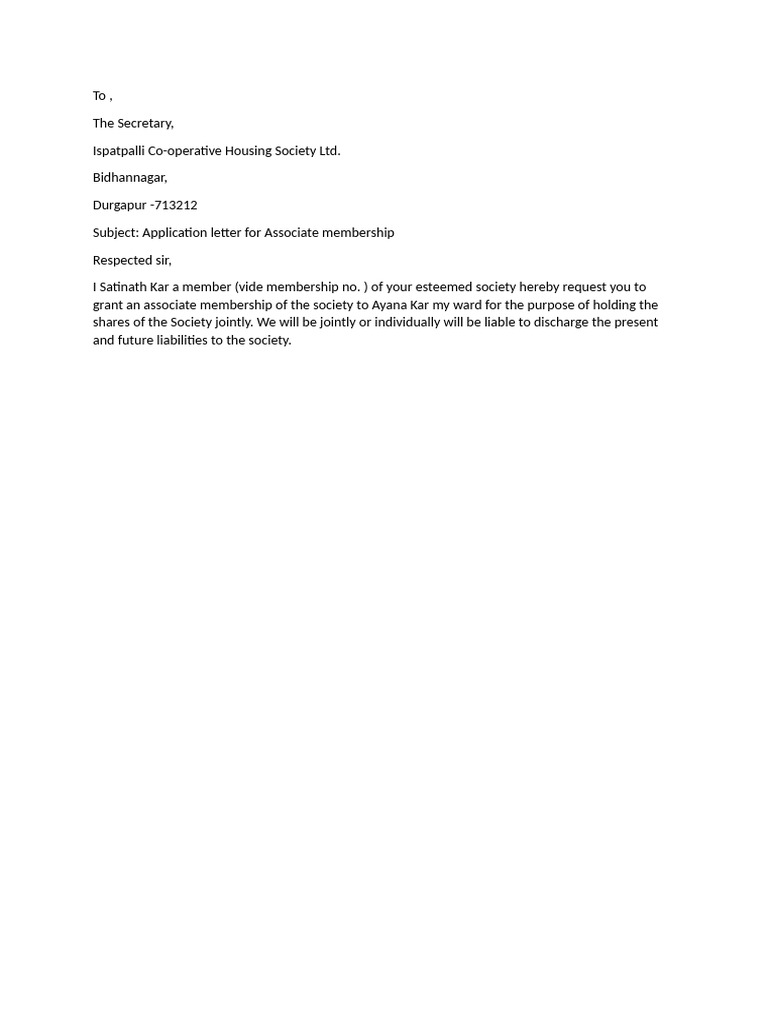 Application for Associate Membership | PDF