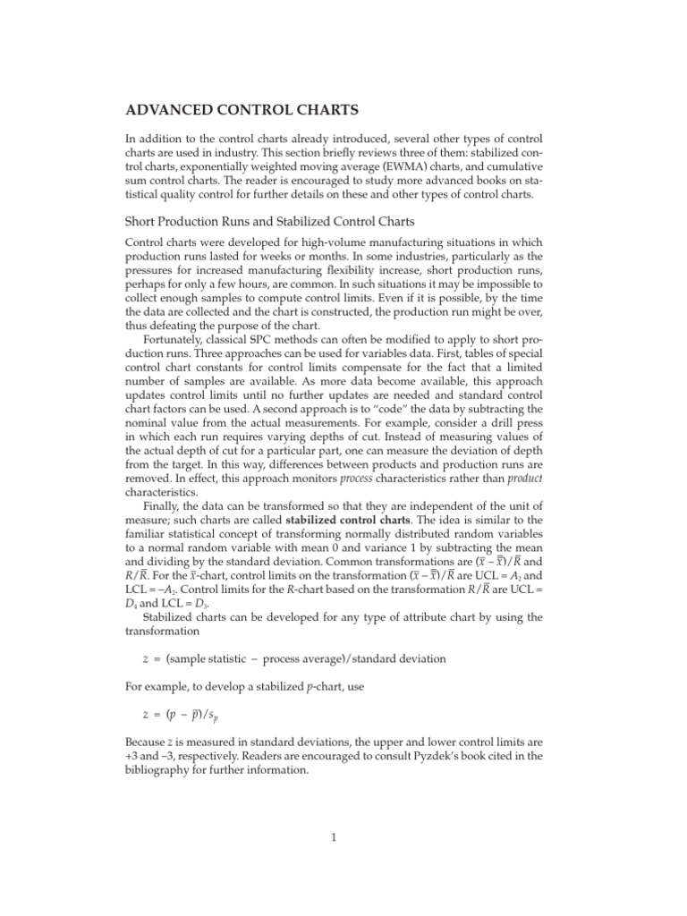 Advanced Control Charts | PDF | Moving Average | Standard Deviation