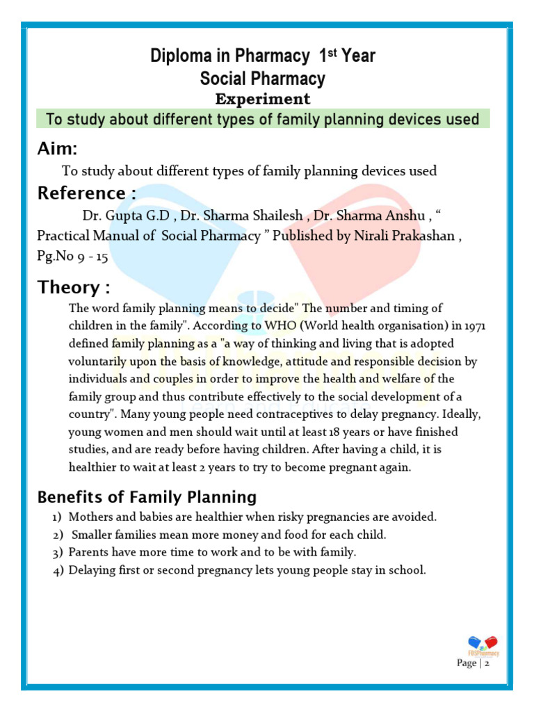 To Study About Different Types of Family Planning Devices Used | PDF ...