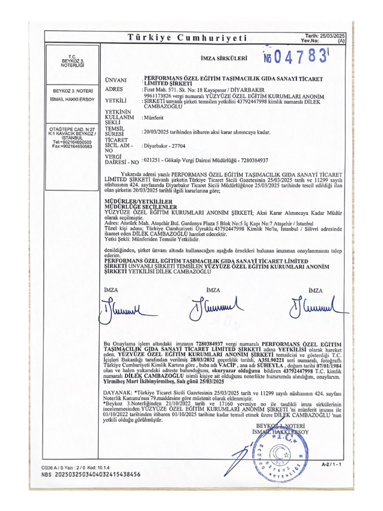 Performans İmz Si̇rküleri̇ | PDF