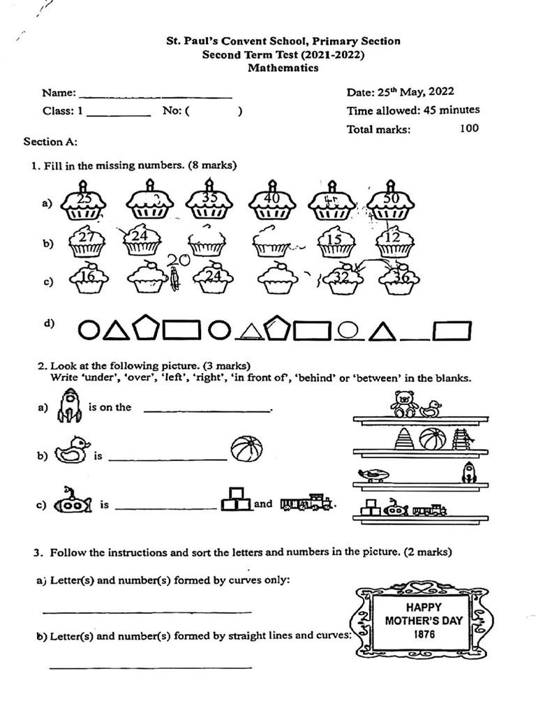 p1 Math Spcs | PDF