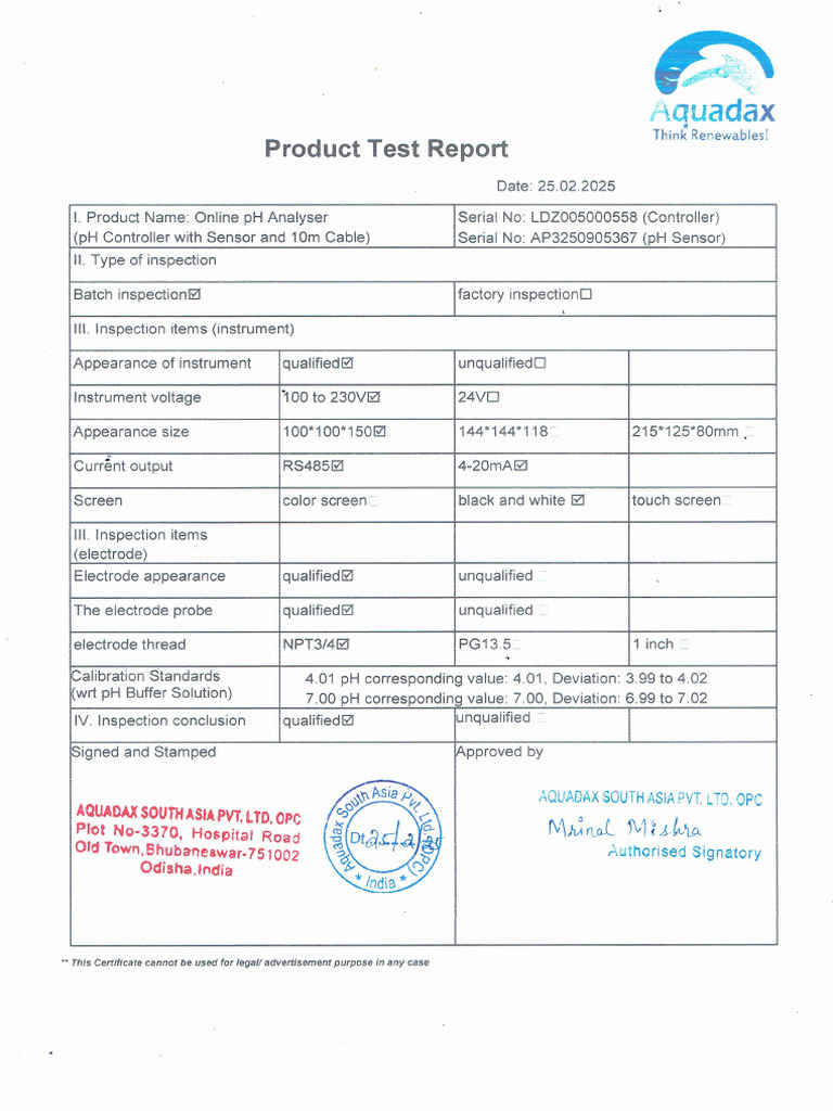 Digital Eco Test Certificate | PDF
