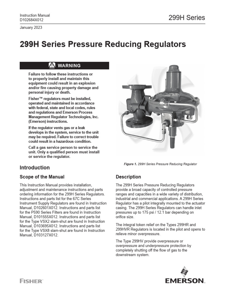 Manuals 299h Series Pressure Reducing Regulators Fisher en en 6106242 ...