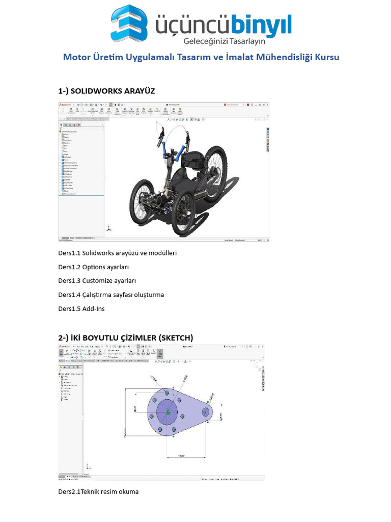 Motor Uretim Uygulamali Tasarim Ve Imalat Kursu | PDF