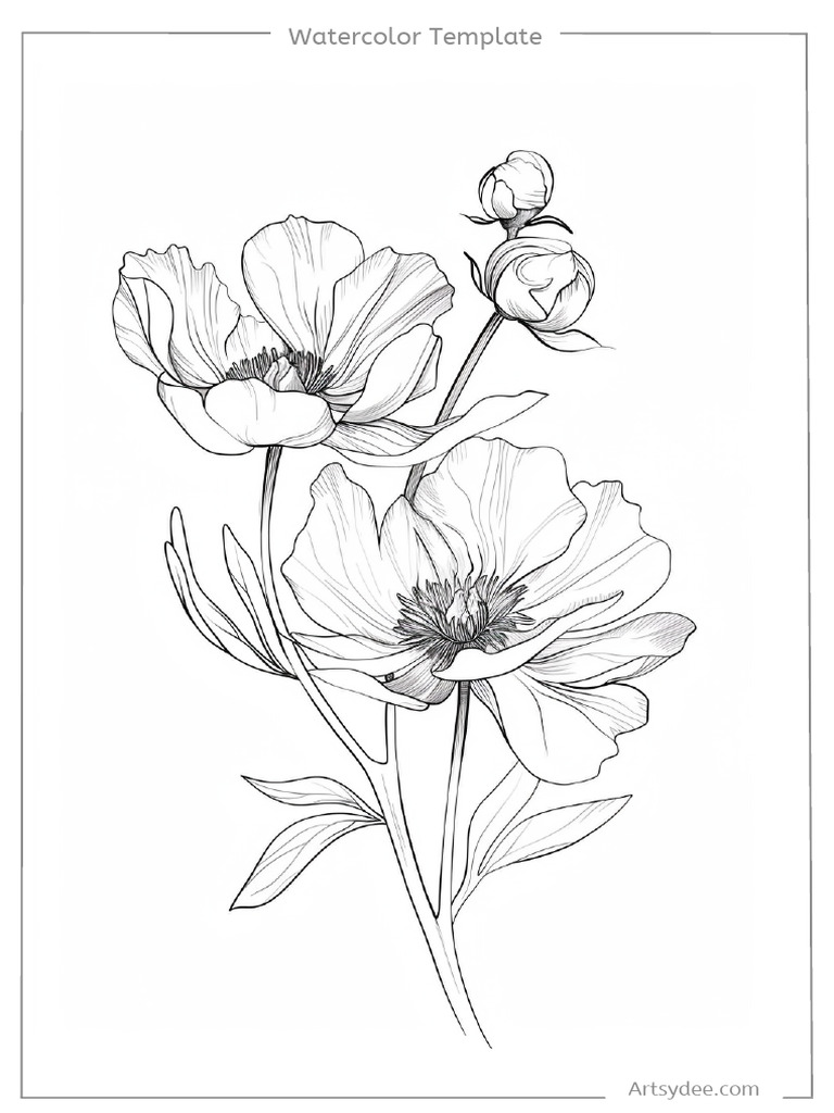 Watercolor Flowers Templates | PDF