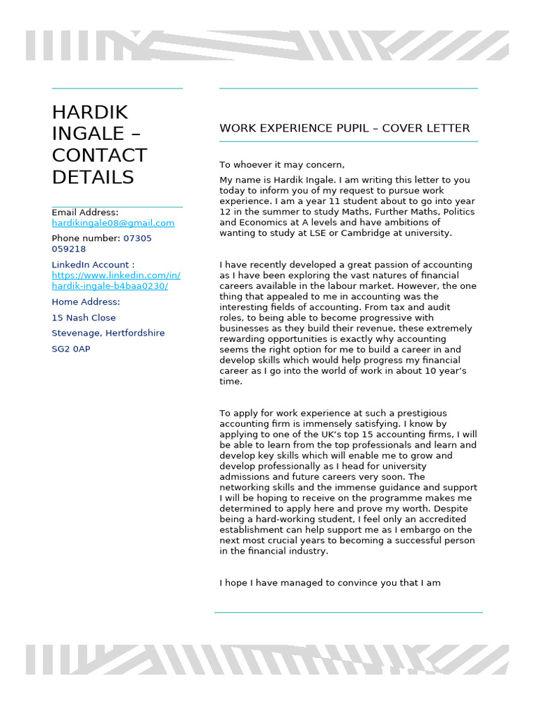 Cover Letter - Hardik Ingale | PDF