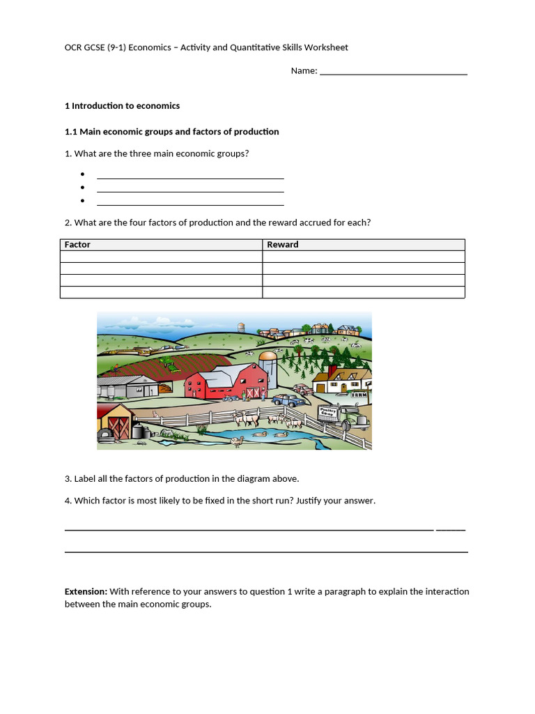 Factors of Production in Economics | PDF