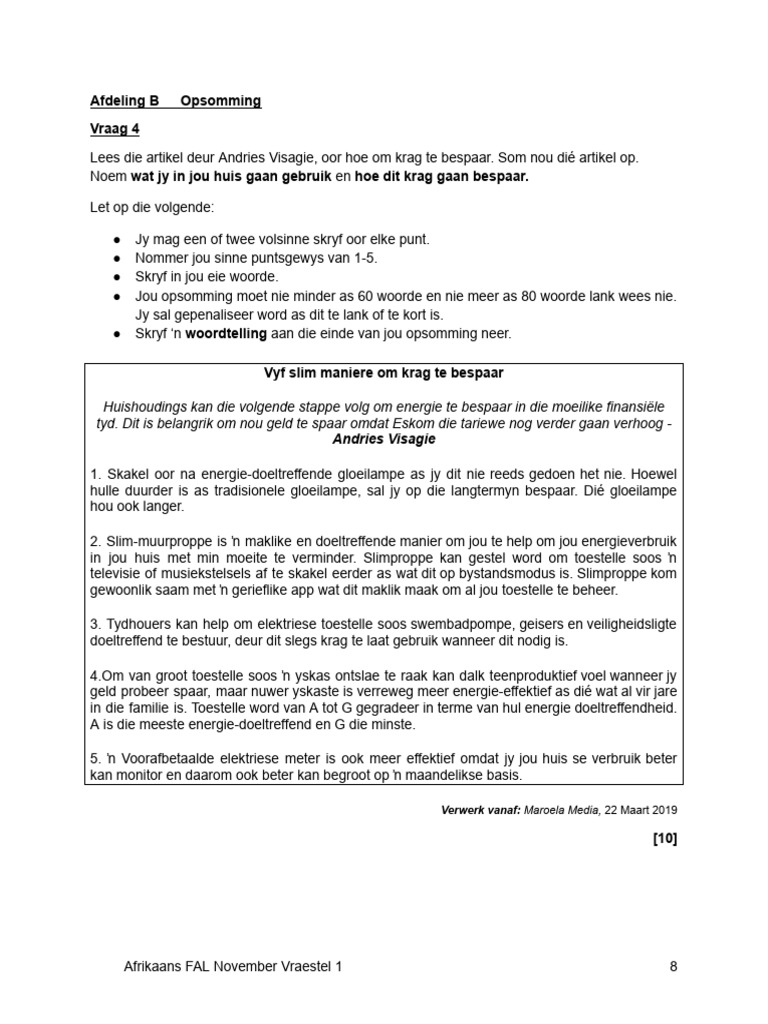 Opsomming Gr11 #1 | PDF