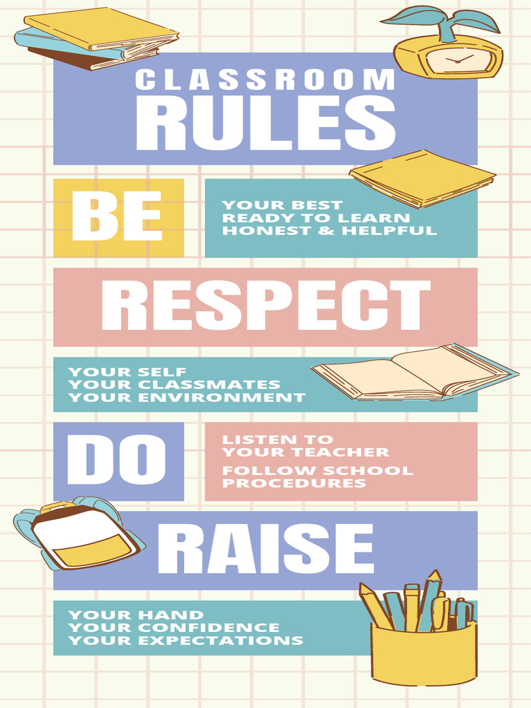 Colorful Pastel Classroom Rules Infographic | PDF