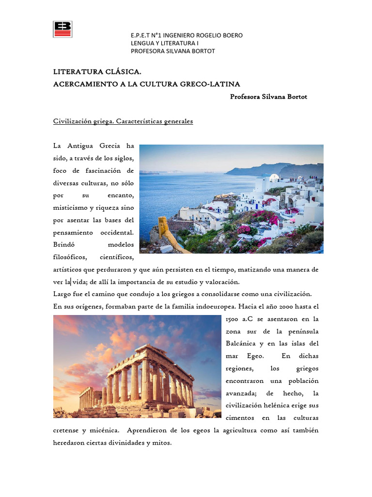 2 - Literatura Clásica. Acercamiento A La Cultura Greco-Latina | PDF | imperio Romano | Roma antigua