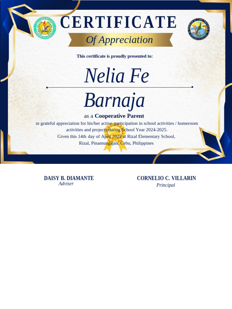 Certificate of Appreciation | PDF