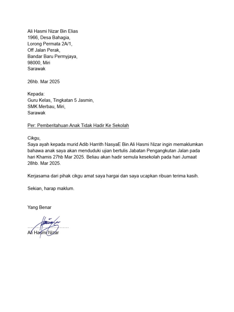 Adib Letter | PDF