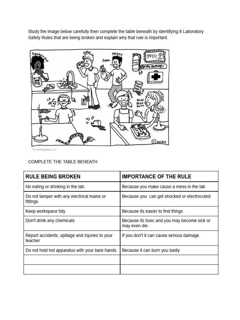 Safety Rules in Laboratory | PDF