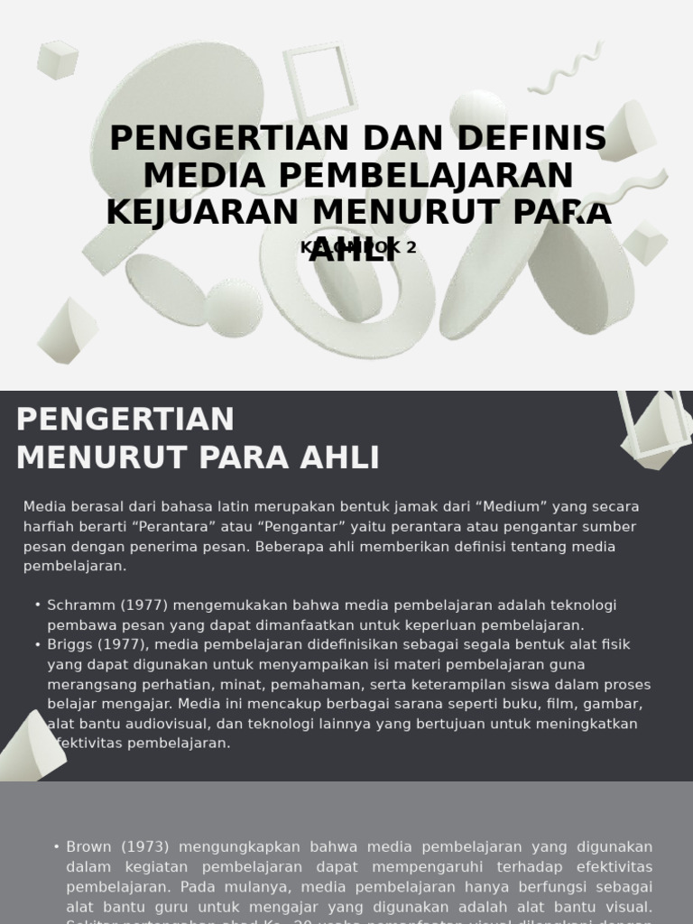 Pengertian Dan Definis Media Pembelajaran Kejuaran Menurut para Ahli | PDF
