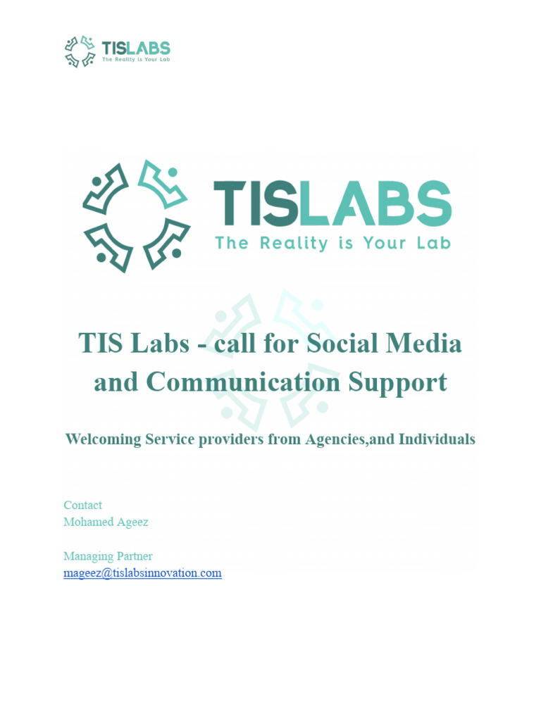 TIS Labs RFP For Social Media | PDF | Brand | Social Media