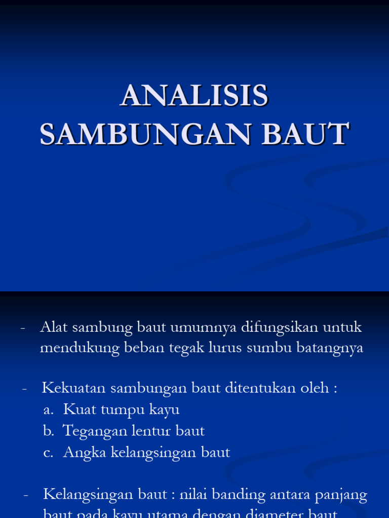 ANALISIS SAMBUNGAN BAUT SNI 2002 | PDF